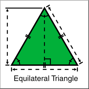 Clip Art: Shapes: Triangle: Equilateral Geometry Color Labeled – Abcteach