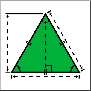 Clip Art: Shapes: Triangle: Equilateral Geometry Color Unlabeled – Abcteach