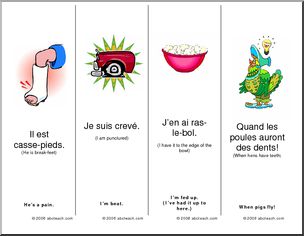 French: Bookmarks – expressions 6 – Abcteach