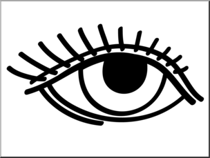 Clip Art: Basic Words: Eye B&W Unlabeled – Abcteach