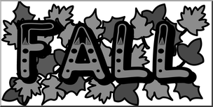Clip Art: Fall Banner Grayscale – Abcteach