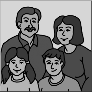 Clip Art: Family Grayscale – Abcteach