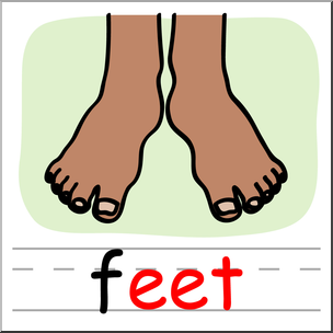 Clip Art: Basic Words: -eet Phonics: Feet Color – Abcteach