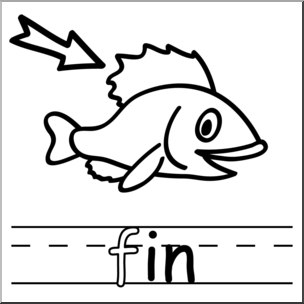 Clip Art: Basic Words: -in Phonics: Fin Color – Abcteach