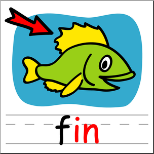 Clip Art: Basic Words: -in Phonics: Fin Color – Abcteach