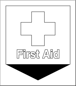 Clip Art: Signs: First Aid 2 B&W – Abcteach