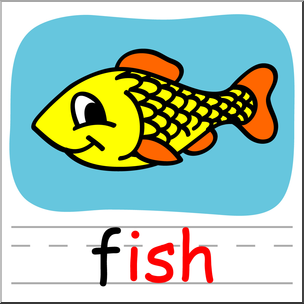 Clip Art: Basic Words: -ish Phonics: Fish Color – Abcteach
