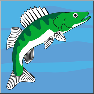 Clip Art: Freshwater Fish: Walleye Color – Abcteach