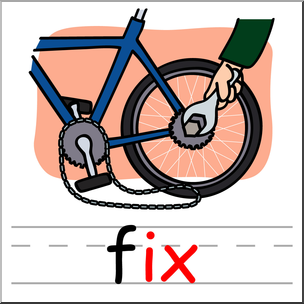 Clip Art: Basic Words: -ix Phonics: Fix Color – Abcteach