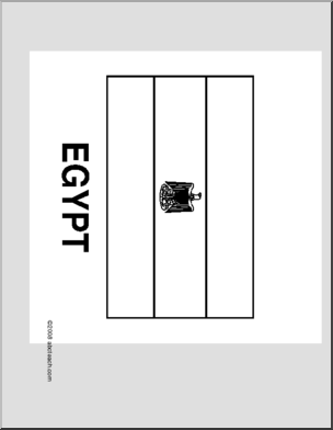 Clip Art: Flags: Egypt B&W – Abcteach