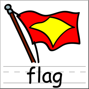 Clip Art: Basic Words: Flag Color Labeled – Abcteach
