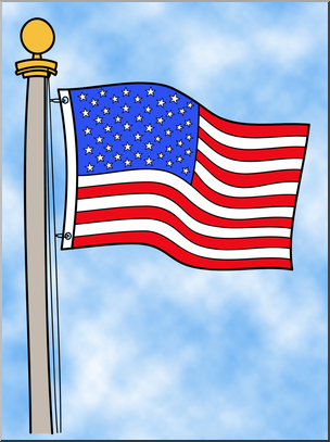 Clip Art: Memorial Day: Flag Color 1 – Abcteach