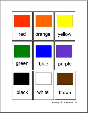 Color Flashcards – Page 2 – Abcteach