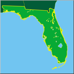 Clip Art: US State Maps: Florida Color – Abcteach