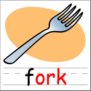 Clip Art: Basic Words: -ork Phonics: Fork Color – Abcteach
