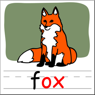 Clip Art: Basic Words: -ox Phonics: Fox B&W – Abcteach