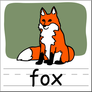 Clip Art: Basic Words: Fox Color Labeled – Abcteach