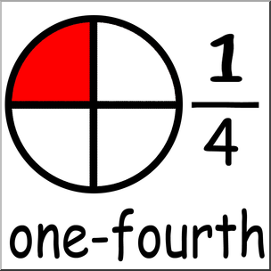 Clip Art: Labeled Fractions: 02 1/2 One Half Color – Abcteach
