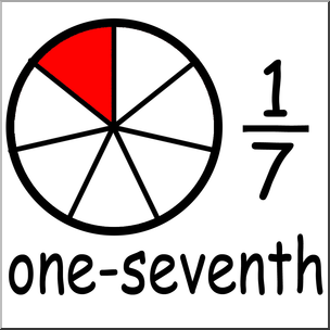 Clip Art: Labeled Fractions: 07 1/7 One Seventh Color – Abcteach