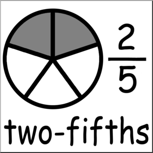 Clip Art: Labeled Fractions: 05 2/5 Two Fifths Color – Abcteach