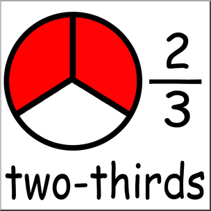 Clip Art: Labeled Fractions: 03 2/3 Two Thirds Color – Abcteach