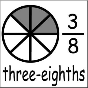 Clip Art: Labeled Fractions: 02 1/2 One Half Color – Abcteach