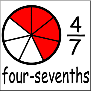 Clip Art: Labeled Fractions: 09 7/9 Seven Ninths Color – Abcteach