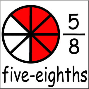 Clip Art: Labeled Fractions: 07 3/7 Three Sevenths Color – Abcteach