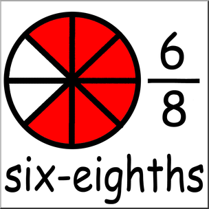 Clip Art: Labeled Fractions: 05 3/5 Three Fifths Color – Abcteach