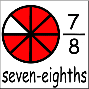 Clip Art: Labeled Fractions: 04 1/4 One Fourth Color – Abcteach