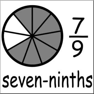 Clip Art: Labeled Fractions: 10 10/10 Ten Tenths Color – Abcteach