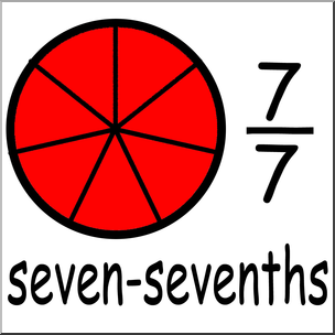 Clip Art: Labeled Fractions: 09 7/9 Seven Ninths Color – Abcteach