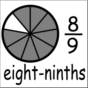 Clip Art: Labeled Fractions: 05 3/5 Three Fifths Grayscale – Abcteach