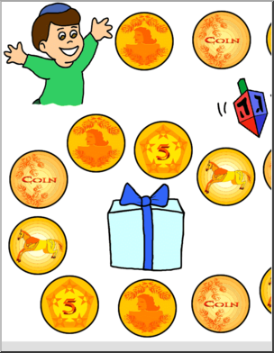 Game Board: Hanukkah (20 spaces; color version) – Abcteach