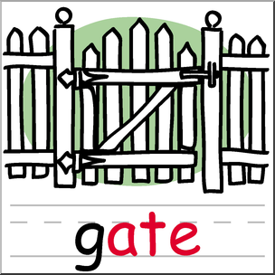 Clip Art: Basic Words: -ate Phonics: Gate Color – Abcteach