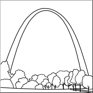 Clip Art: Gateway Arch B&W – Abcteach