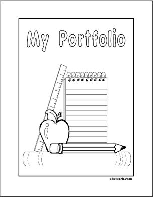 Portfolio Cover: First Grade (B/W) – Abcteach