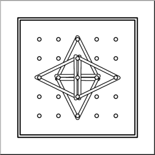 Clip Art: Classroom Manipulatives: Geoboard B&W – Abcteach