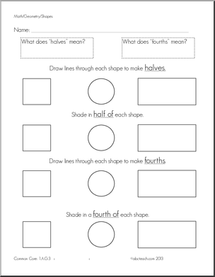 Fraction Pies & Number Lines Practice Packet Fractions – Abcteach