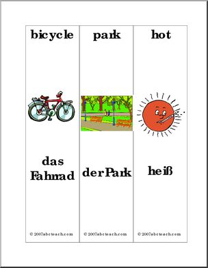 German: Bookmarks – Summer – Abcteach