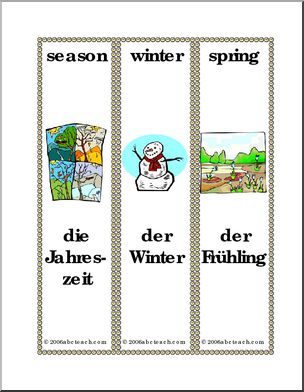 German: Bookmarks – Seasons – Abcteach