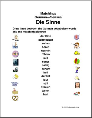 German: Matching – Senses – Abcteach