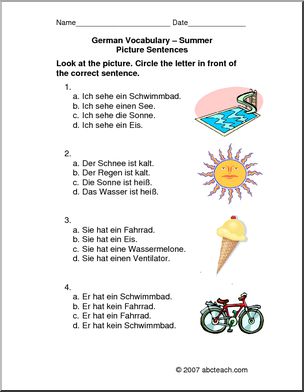 Der Sommer/ Summer – Abcteach