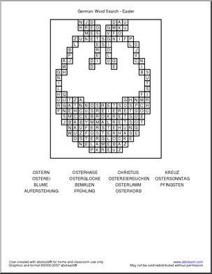 German: Word Search – Chores – Abcteach