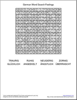 German: Word Search – Animals – Abcteach