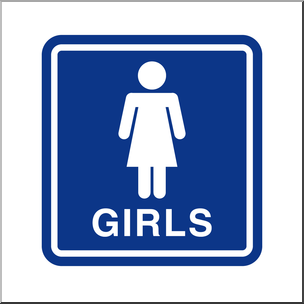Clip Art: Signs: Restroom: Girls Color – Abcteach