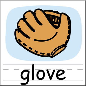 Clip Art: Basic Words: Glove Color Labeled – Abcteach