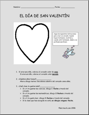 Spanish: “Glyph” – Un corazÃ›n para un valentÃŒn (elementaria) – Abcteach