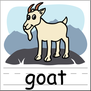 Clip Art: Basic Words: Goat Color Labeled – Abcteach