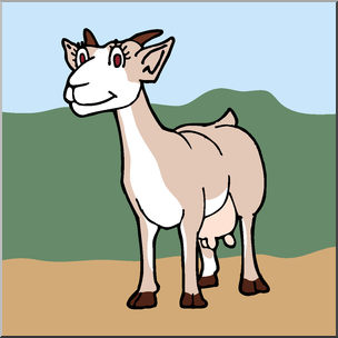 Clip Art: Cartoon Goat: Nanny Goat Color – Abcteach